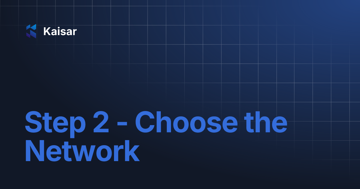Step 2 - Choose the Network | Kaisar